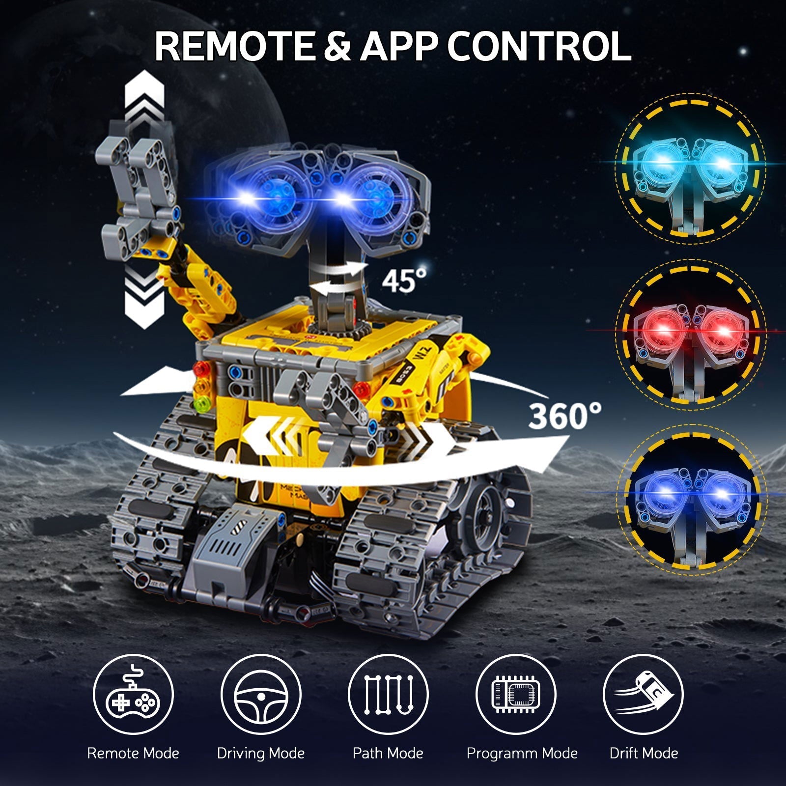 Sillbird STEM Building Toys: 4in1 Remote & APP Controlled Wall Robot ...